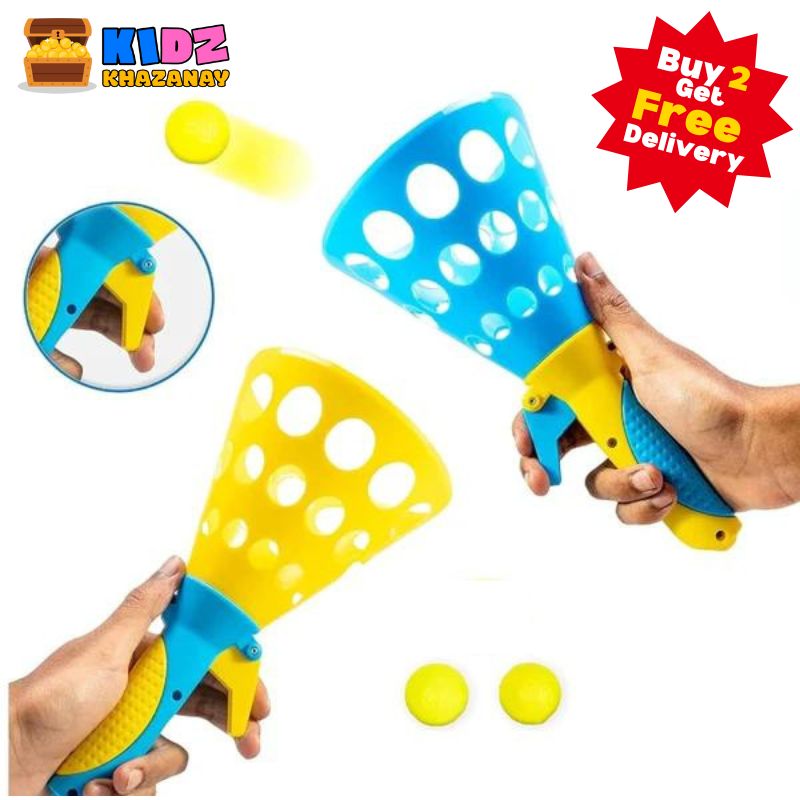 Rubber Band Shooting Game Dodgi Catch Game - 2 Rackets & 3 Balls For ...